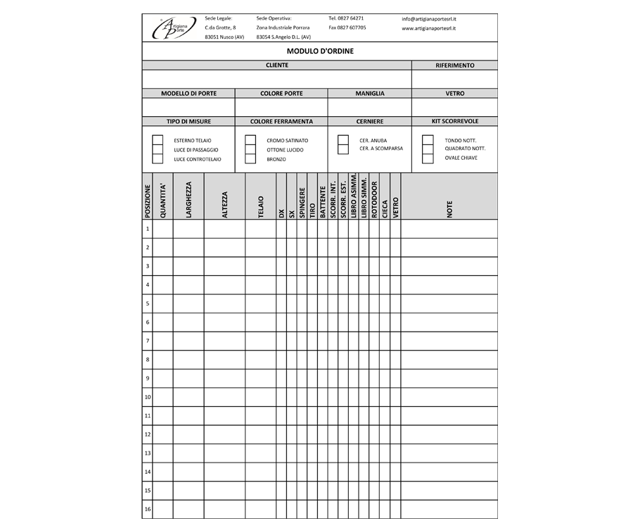 Artigiana Porte s.r.l. — produzione di porte per interni